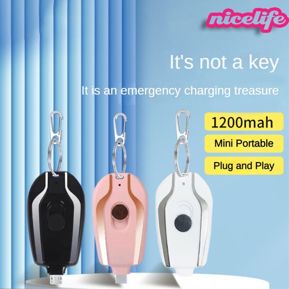 1200mah Mini Portable Keychain Charger With Android Type C For External ...