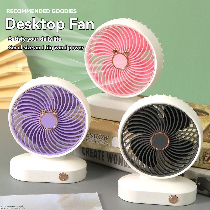 portable small electric fan rechargeable mini table fan adjustable ...