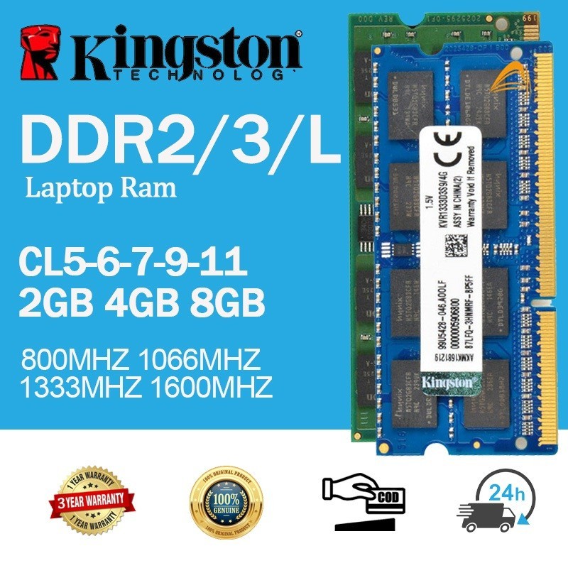 Kingston 2GB 4GB 8GB RAM DDR3 DDR3L 1333Mhz 1600MHz DDR2 800Mhz Memory PC2 PC3 6400S 10600S ...