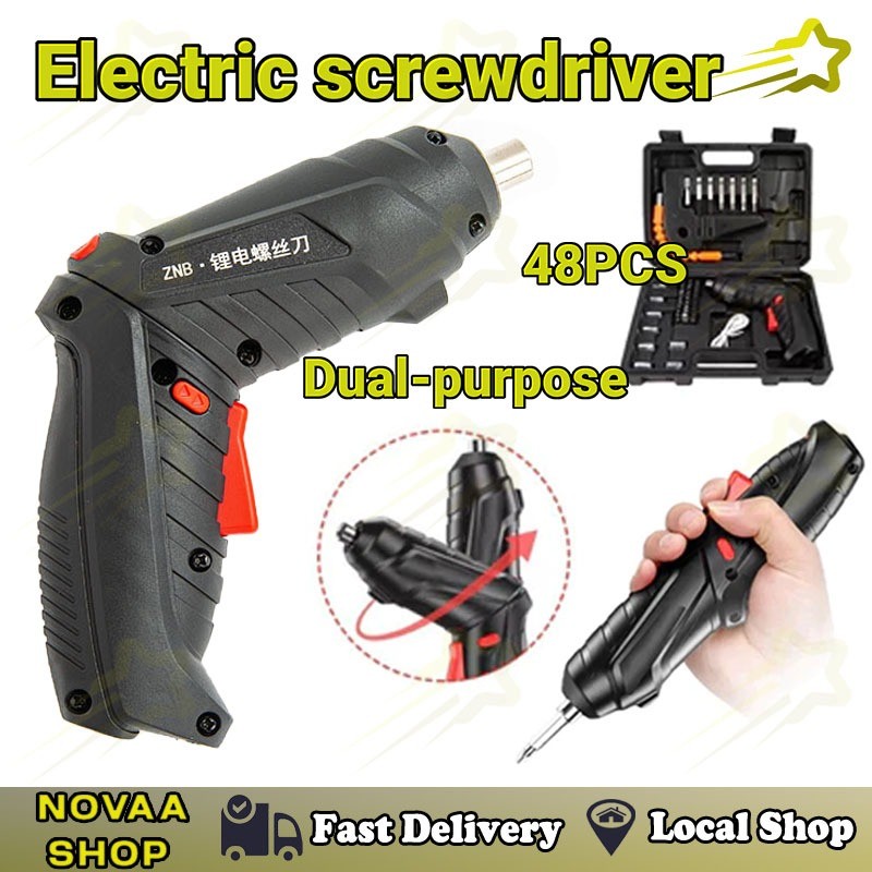 Cordless Screwdriver 48PCS Set DIY Electric Barena Drill Set ...