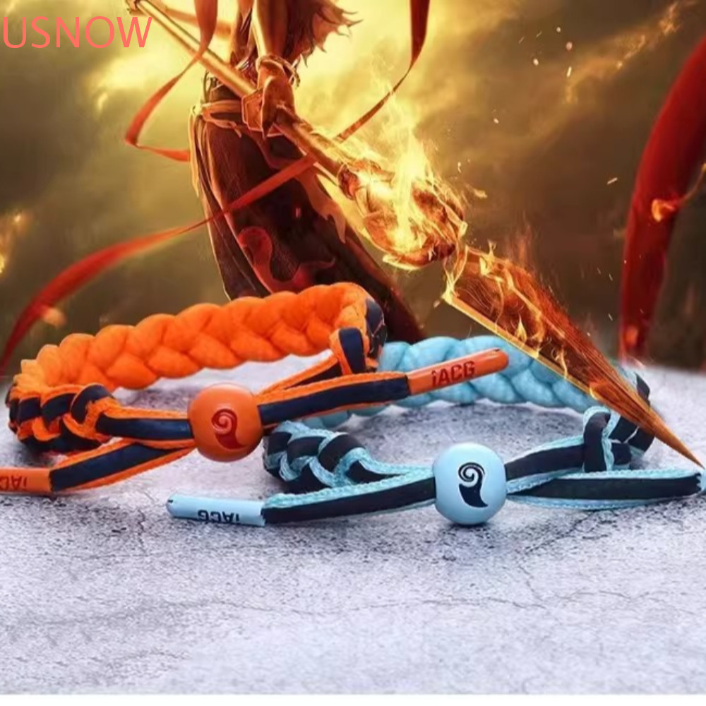 USNOW Film Nezha 2 Peripheral, Red Blue Handmade Aobing Woven Bracelets ...