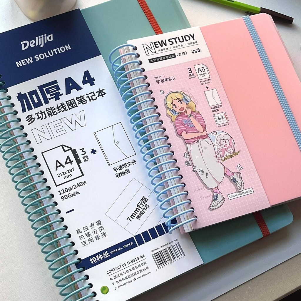 [Shop Hot Sale] Delijia Four-Hole Coil Book Subject Book A4 Grid ...