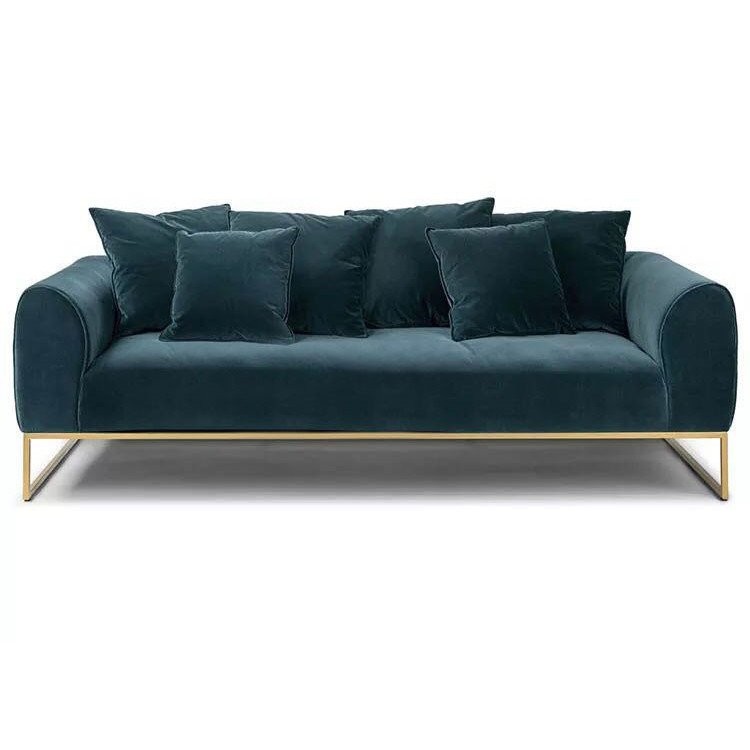 Nordic Simple Sofa Stainless Steel Metal Bottom Frame Three-Seat Sofa ...