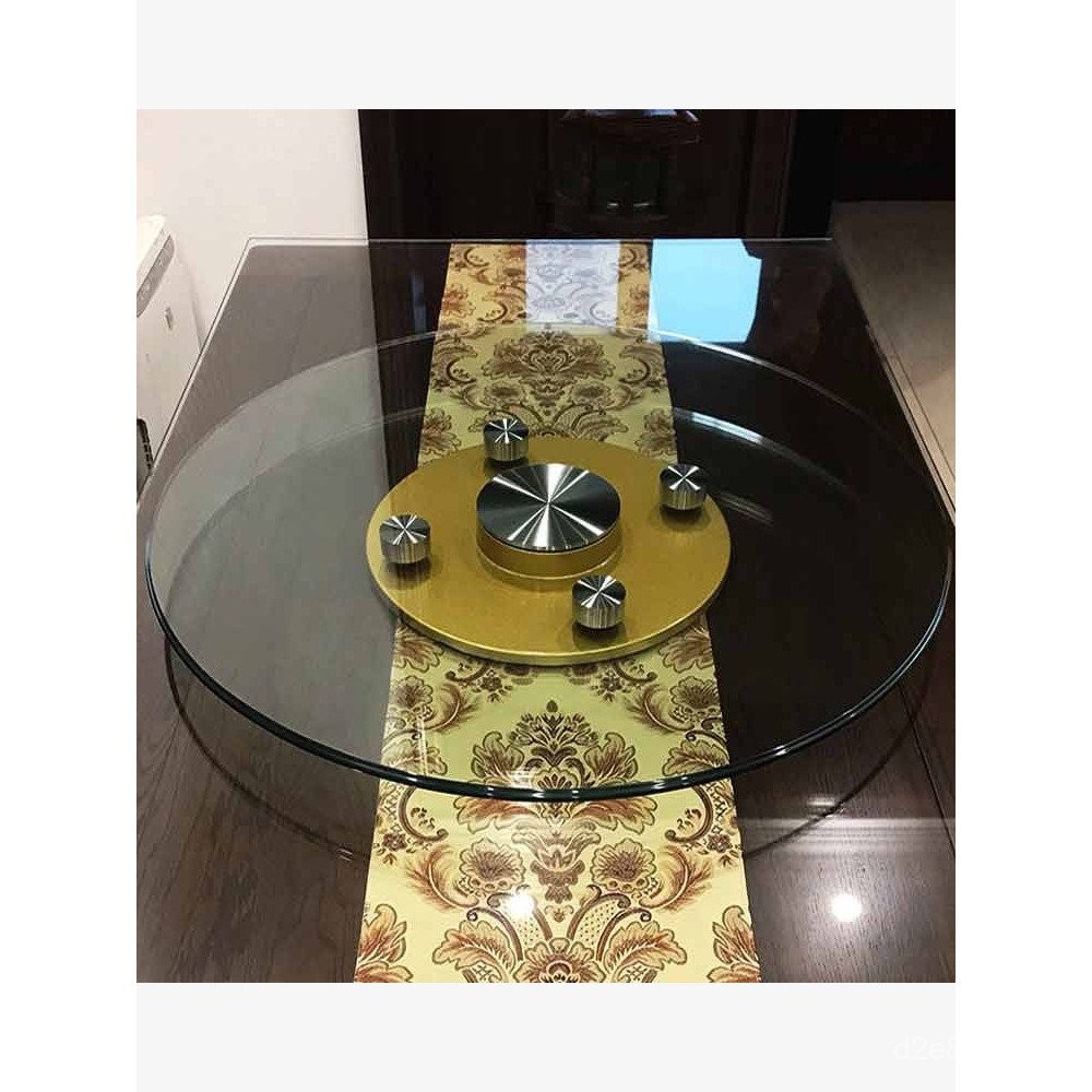 Round Table Glass Turntable Tempered Hotel Countertop Round Dining ...