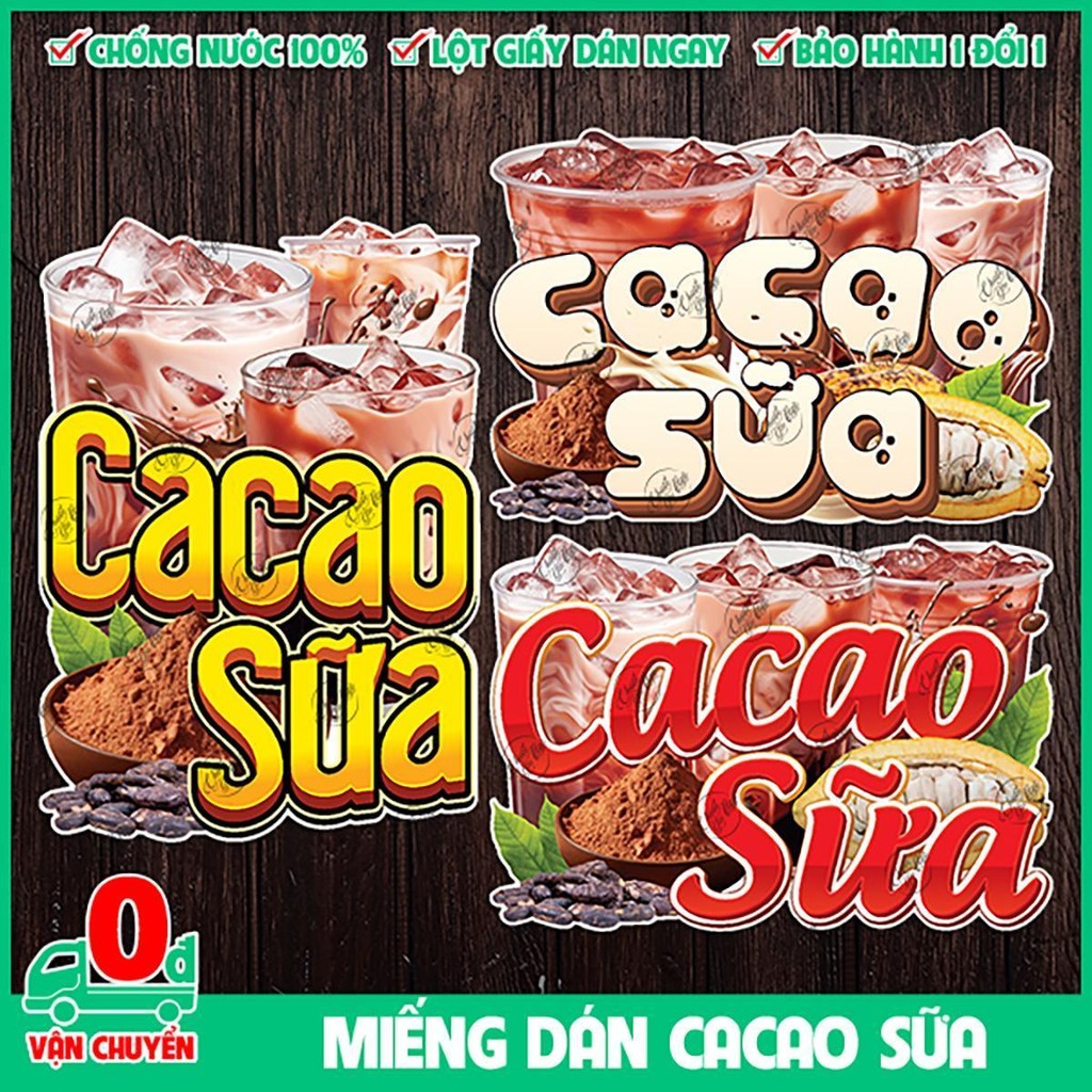 Milk CACAO decal sticker to decorate coffee shop, milk tea, drink ...
