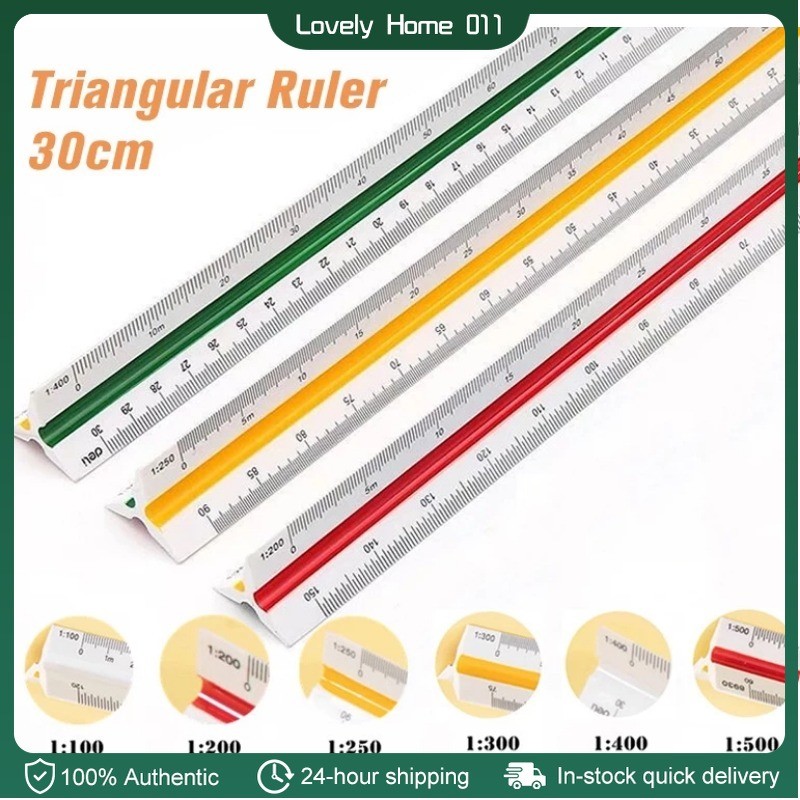 Triangular Scale Ruler 1:20 1:25 1:50 1:75 1:100 1:125 Plastic ...