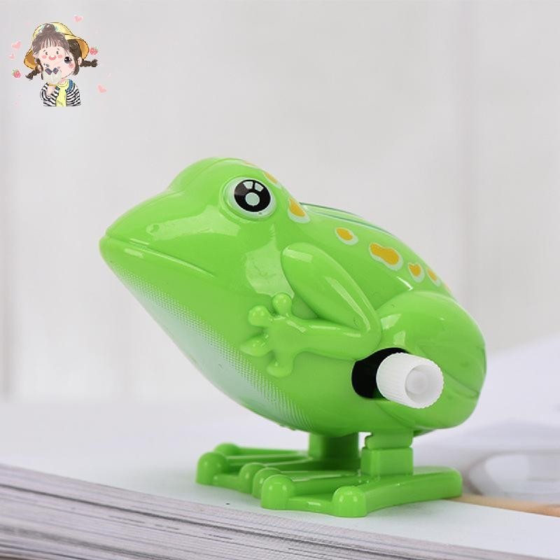 1 Pc Wind Up Frog Plastic Jumping Animal Classic Educational Clockwork ...