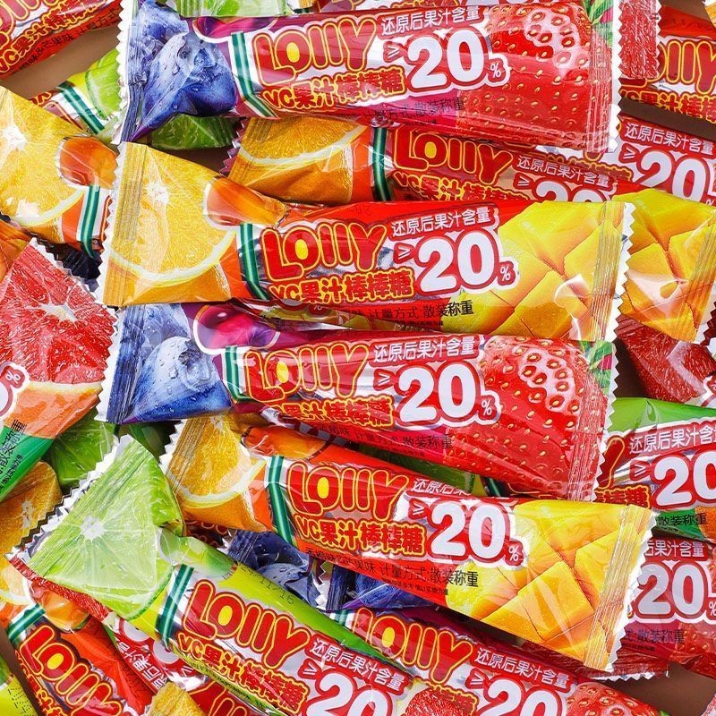 Vc Fruit Double Flavor Lollipop High-value ins Strawberry Orange ...
