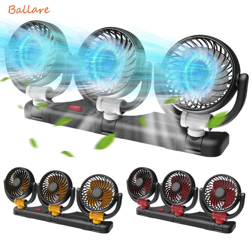 3 Head Electric Car Fan USB 5V/12V/24V Automotive Air Fan 360 ...