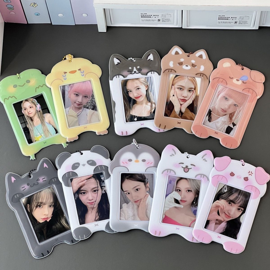 Cute Animal PVC Card Holder Photo Card Aidou Storage Student ID ...