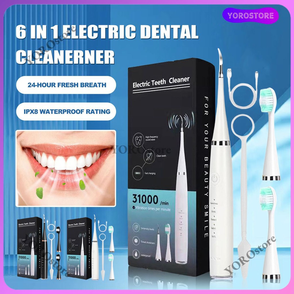 Ultrasonic Electric Teeth Cleaner Dental Scaler Teeth Whitening Tartar ...