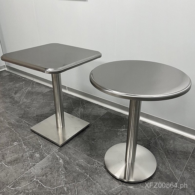 Small round Table Metal Bar Net Red Stainless Steel Iron Milk Tea Table ...