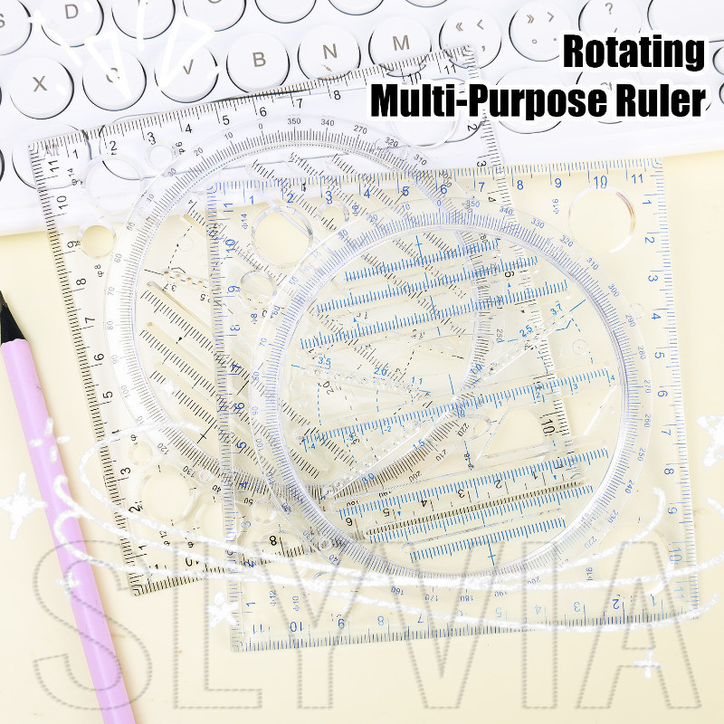 Mathematics Measuring Circle Rulers - Multifunctional Rotating Drawing ...