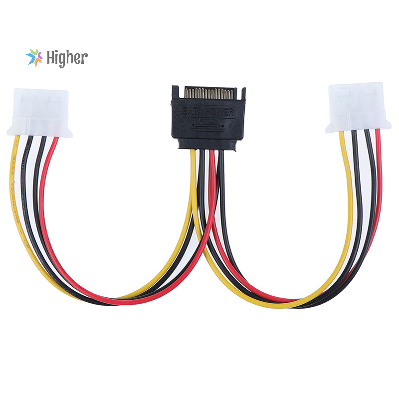 Higher＞ 15Pin SATA male to double 4 pin molex female ide hdd power ...