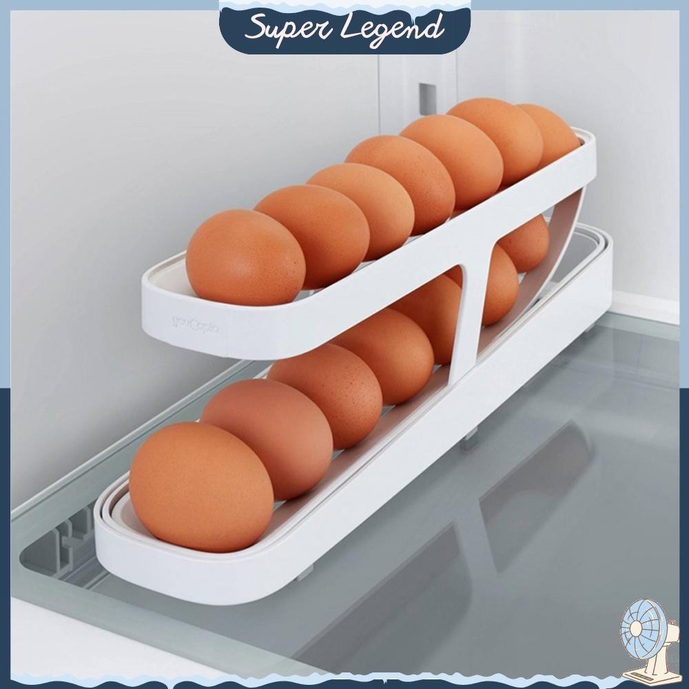 SuperLegend 2-Tier Eggs Organizer Automatic Scrolling Eggs Stand ...