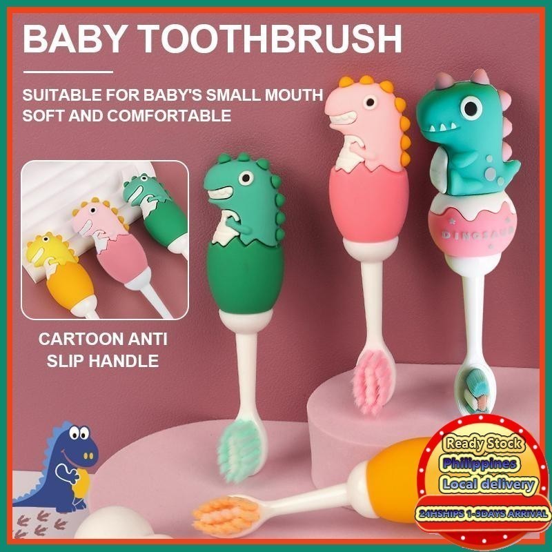 1-3yrs Kids Toothbrush Baby Eco-Friendly Little Dinosaur Teeth Care Ten ...