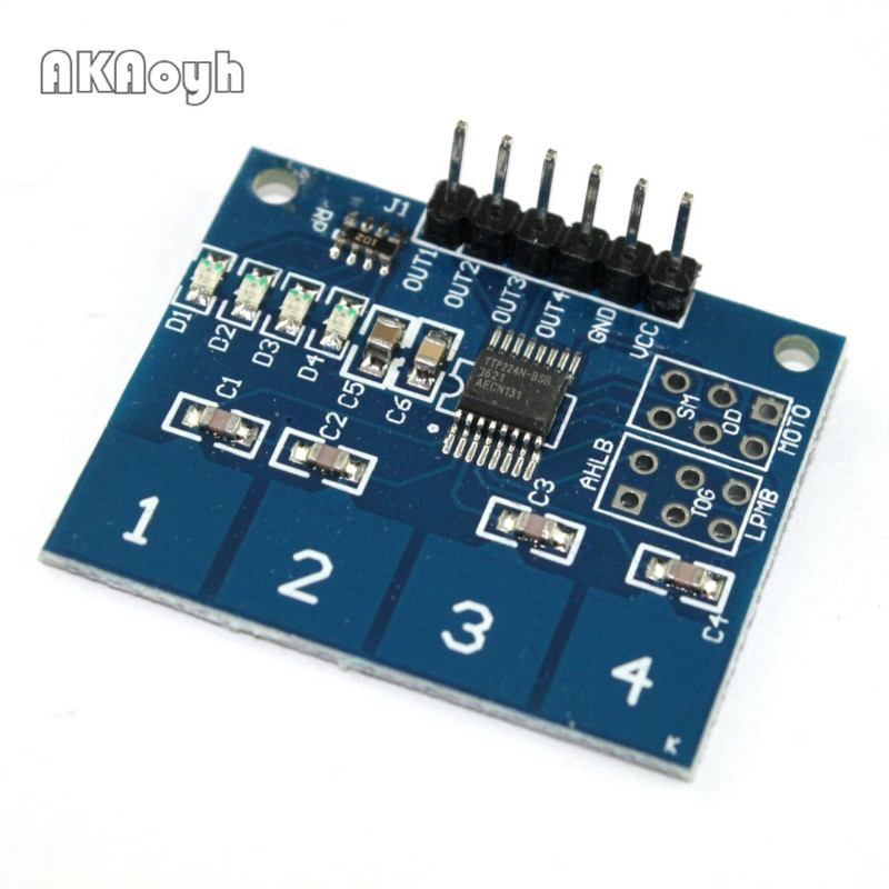 TTP224 4 Channel Digital Switch Touch Sensor Capacitive Switch Module ... TTP224 4 Channel Digital Switch Touch Sensor Capacitive Switch Module ...