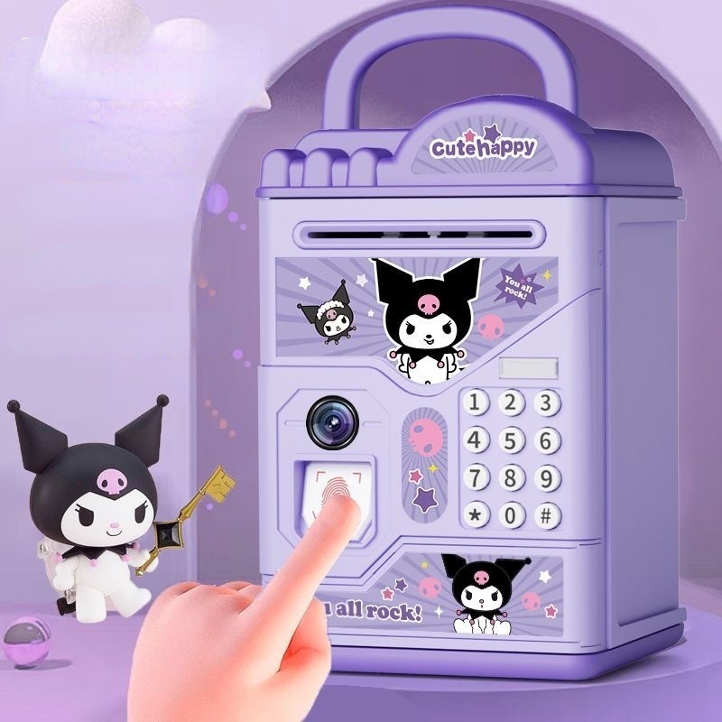 Kuromi Piggy Bank Cute Sanrio My Melody Money Box Facial Recognition ...