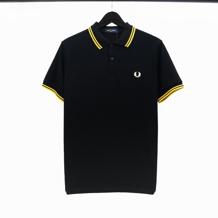 Fred Perry Twin Tipped Polo Yellow Black (100% Original) | Shopee ...