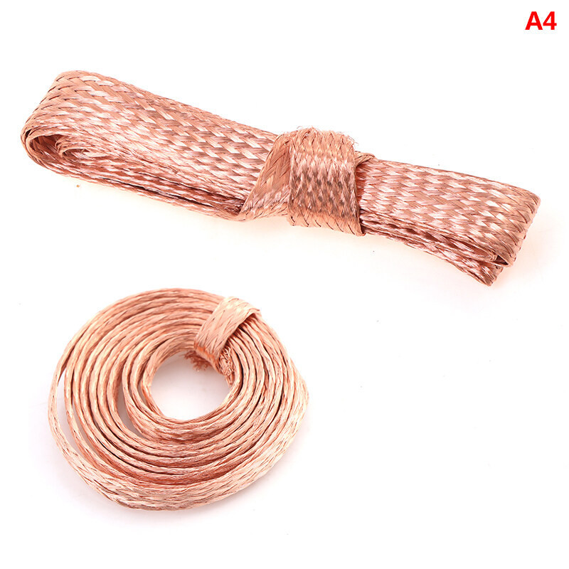 GG+1m Flat Pure Copper Braid Cable Bare Copper Braid Wire Ground Lead ...