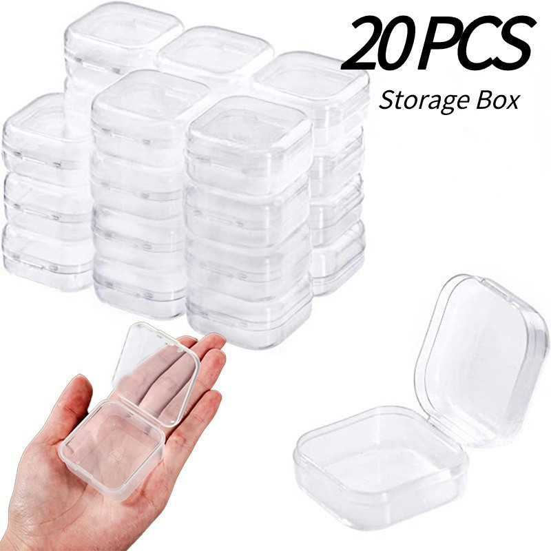 20PCS 10Pcs Clear Clamshell Organizer Pins Jewelry Earplug Mini Storage ...