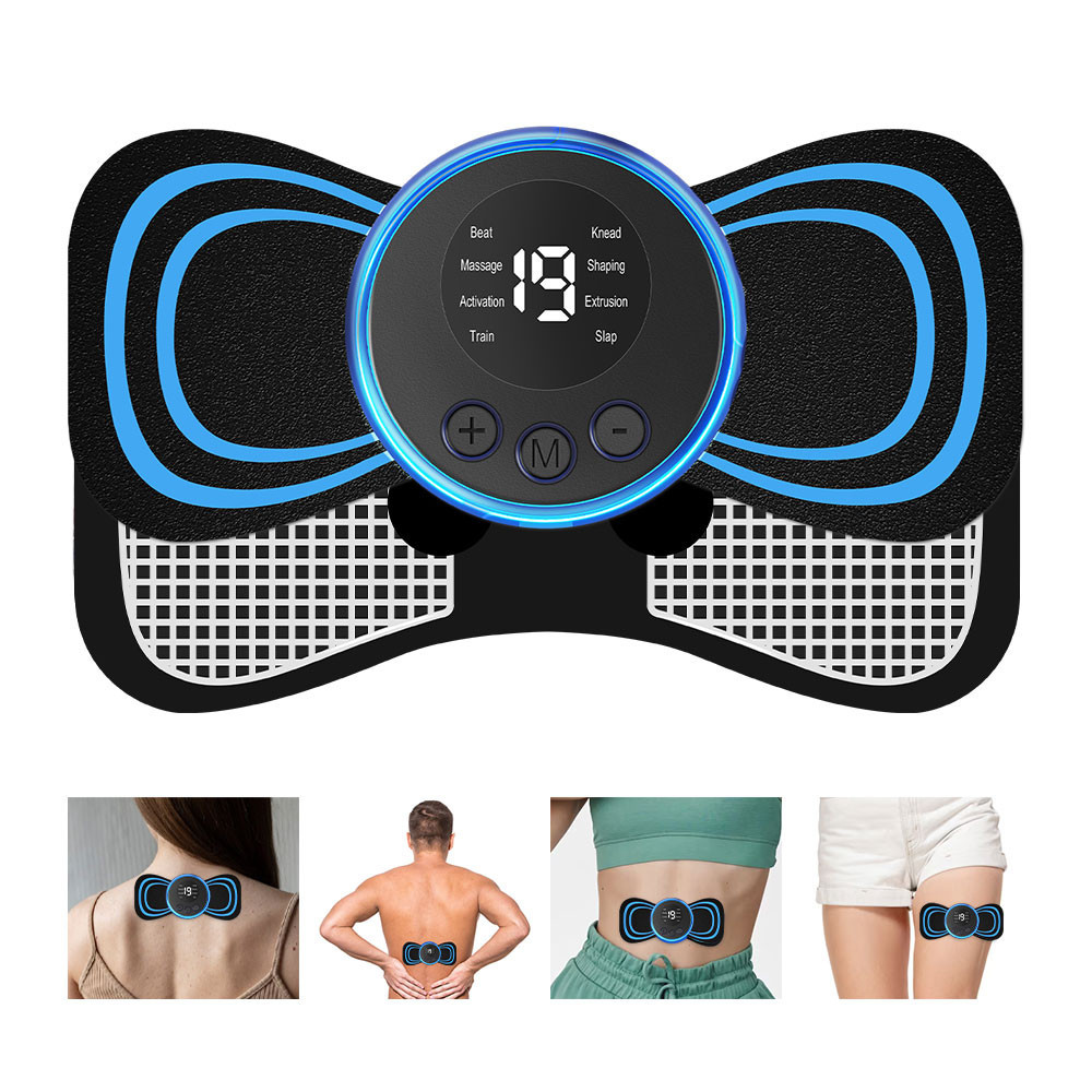 Rechargeable EMS Cervical Vertebra Massage Patch Mini Electric Neck ...