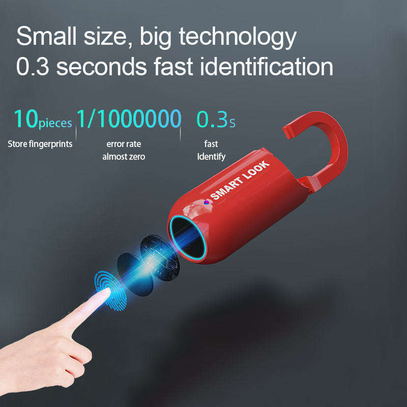 Smart Fingerprint Padlock, Rechargeable Small Fingerprint Lock for ...
