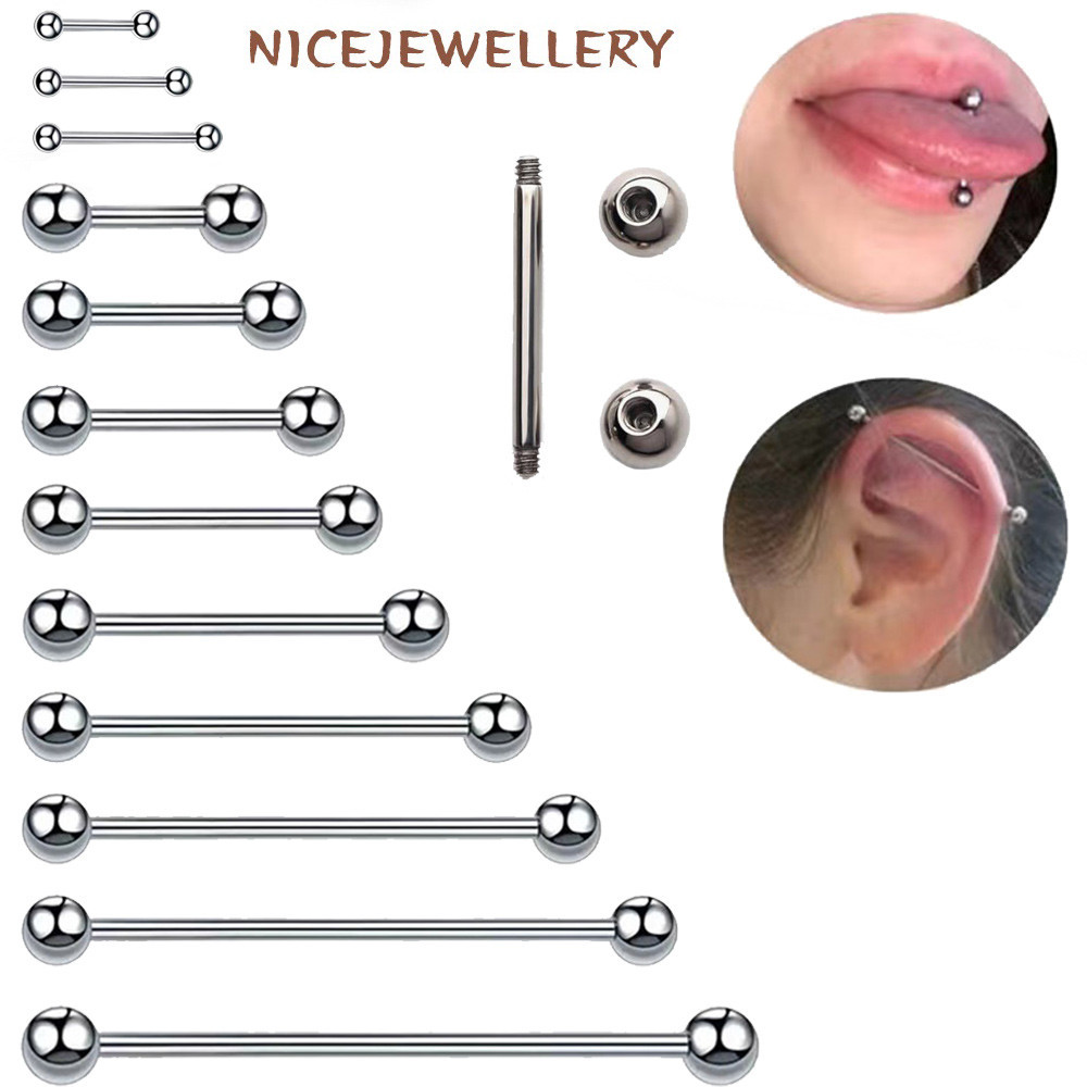 1Pc 6mm to 40mm Industrial Barbell Piercings Surgical Steel Stud ...
