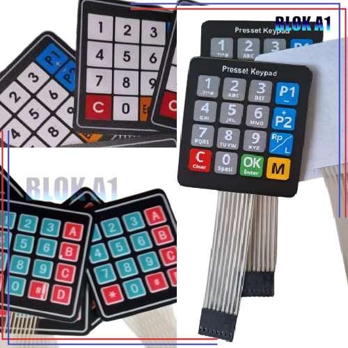 TOMBOL 5 PCS Pertamini Membrane Mini Pom Button Keypad 4x4 Standard ...