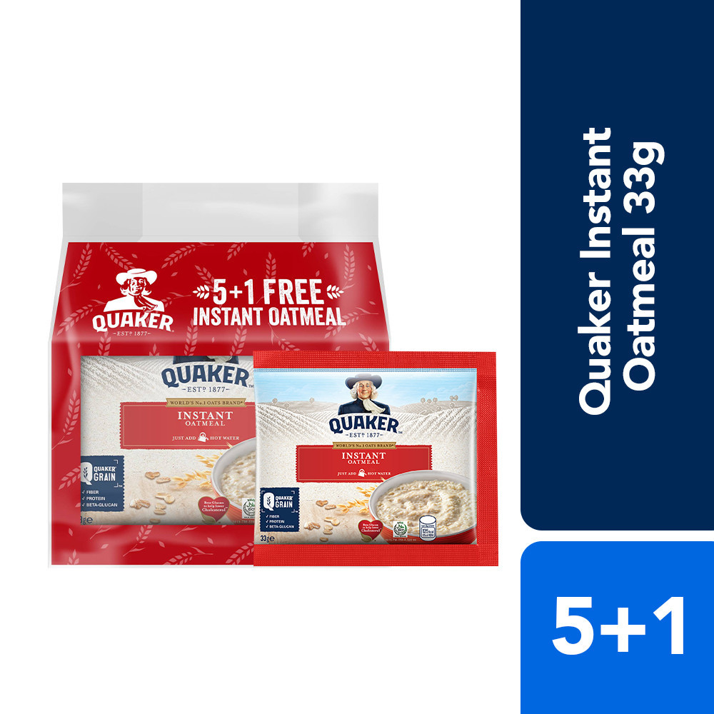 Quaker Instant Oats 33g (5+1 Polybag) | Shopee Philippines
