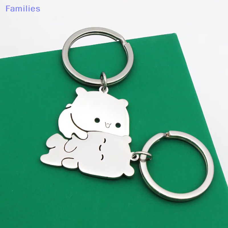 Families> A Pair Of Cartoon Cat Keychain Simple Cat Keyring Party ...