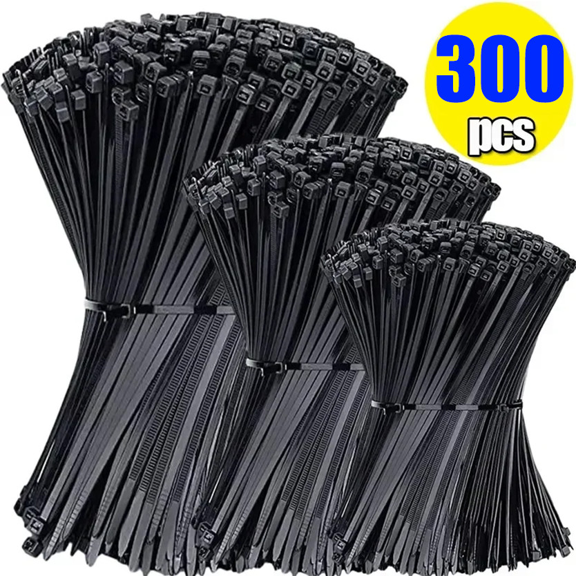 100/150mm Self Locking Cable Ties / Plastic Nylon Adjustable Cord Ties ...