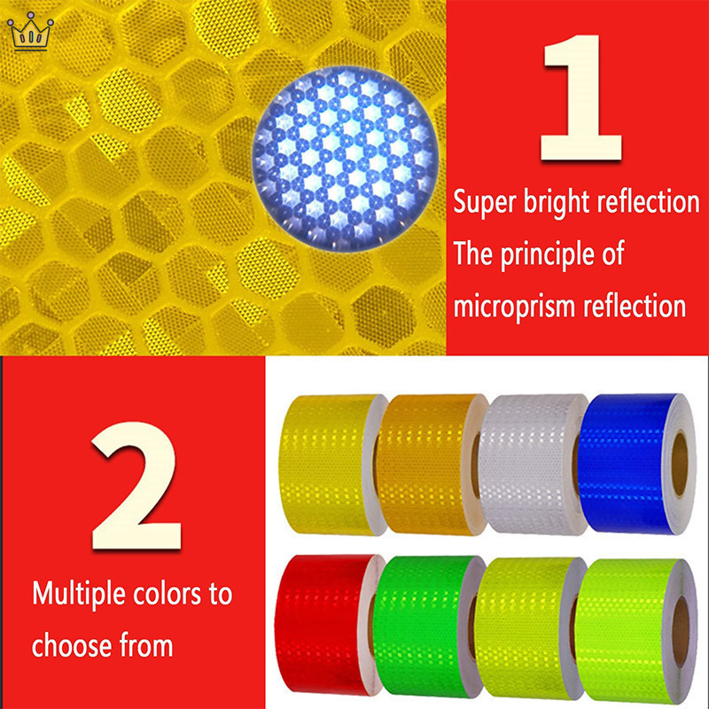 10M x 10cm safety warning tape reflective sheet, self-adhesive ...