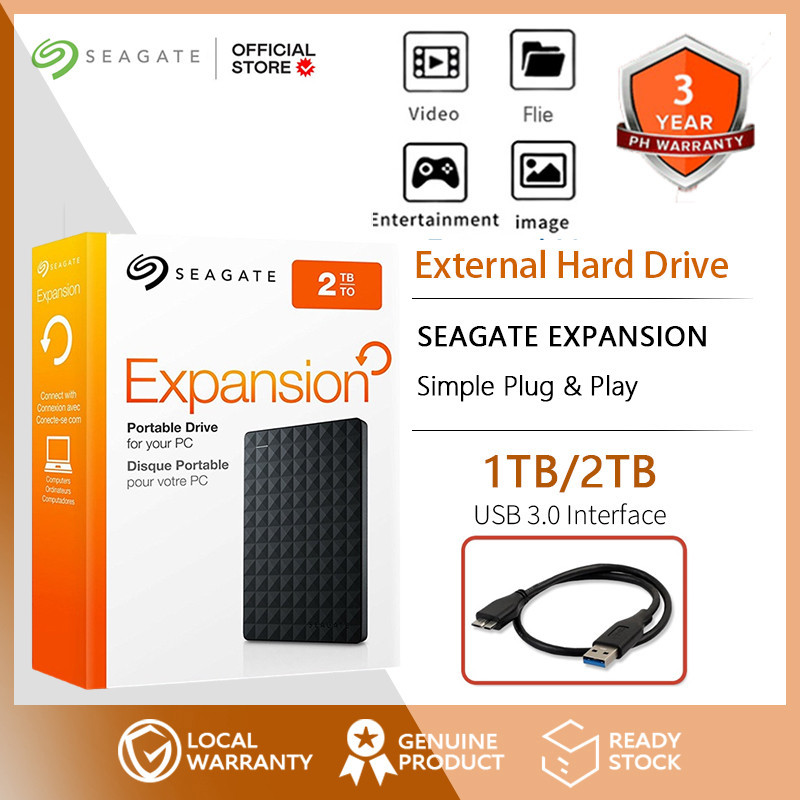 Seagate External Hard Drive 2TB 1TB Expansion USB 3.0 HDD Enclosure ...