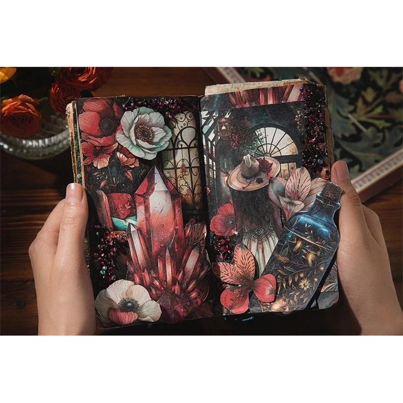 JIANWU Red Velvet Series Vintage Flower Character Collage Scrapbooking ...
