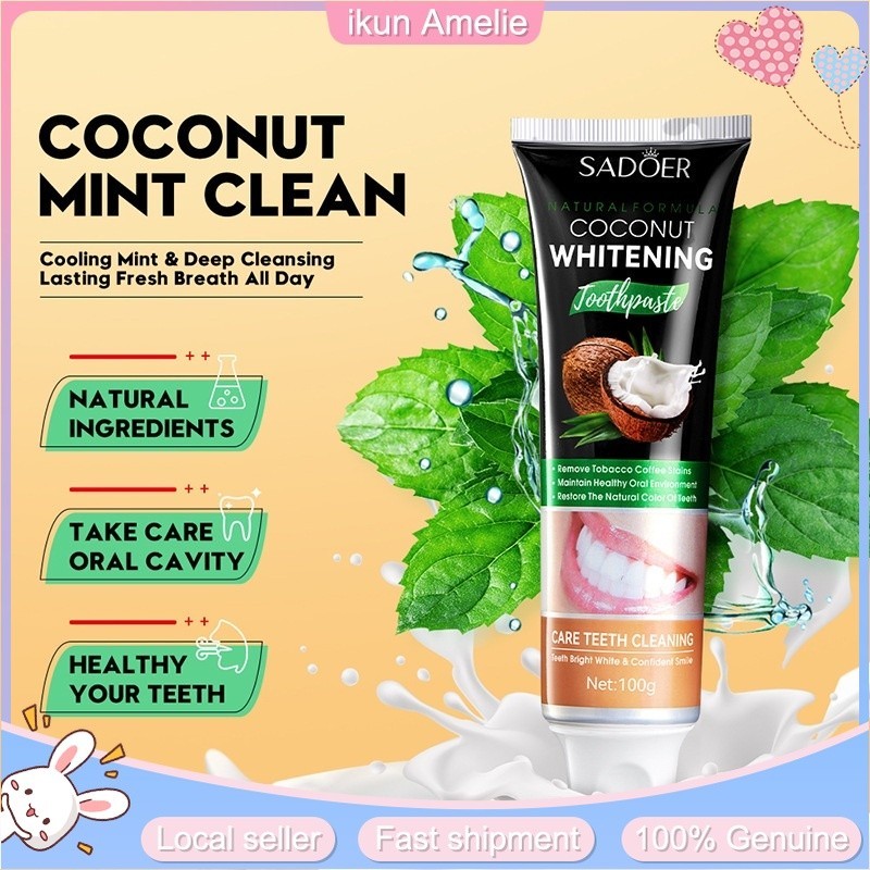 Teeth Whitening Black Toothpaste Natural Organic Coconut Whitener Tooth ...