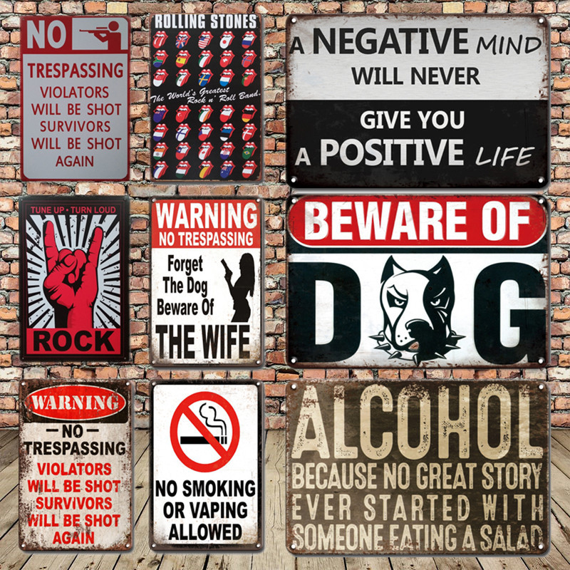 Vintage Alcohol Art Poster Metal Plate Retro Warning Tin Sign ...