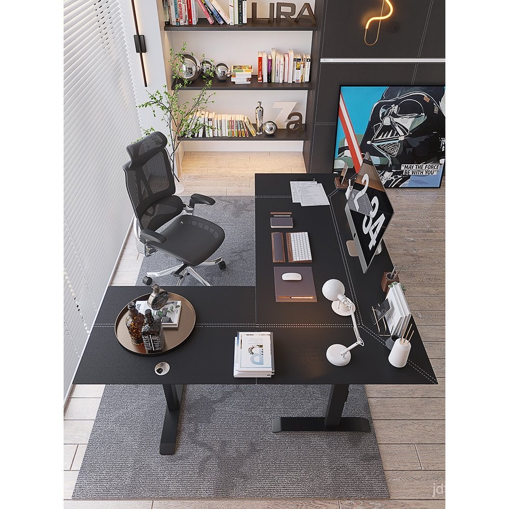 Aite House Corner Electric Lifting Desk Large Size Boss Computer Desk ...