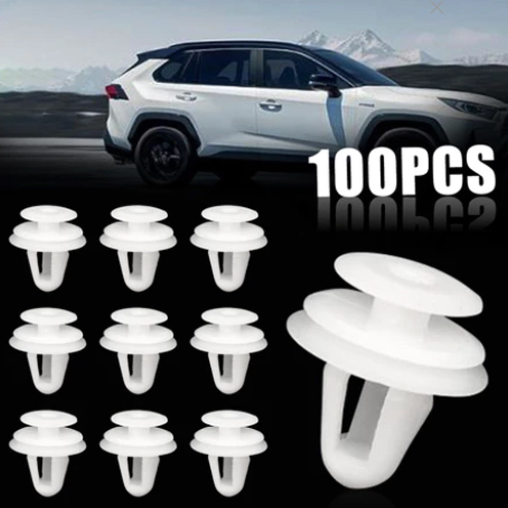 100 Pcs Auto Fastener Clip Plastic Car Door with Seal Ring Panel ...