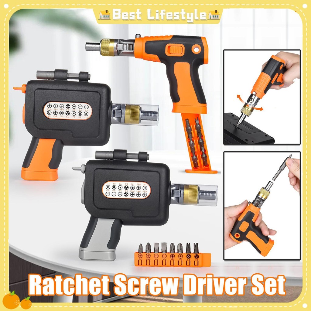 Ratchet Screw Driver Set 180 Degree Adjustable Angle Screwdriver ...