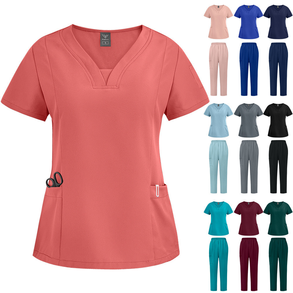 [Shirt + Pants]Doctor Suit Nurse Suit Medical Scrub Suit For Women ...