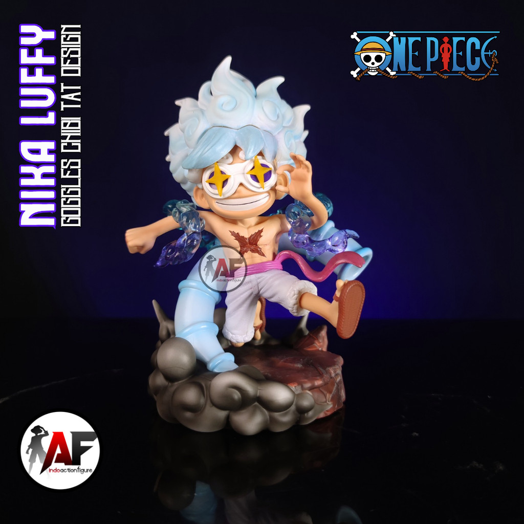 Action Figure One Piece Luffy Gear 5 Nika Goggles Chibi TAT Studio ...