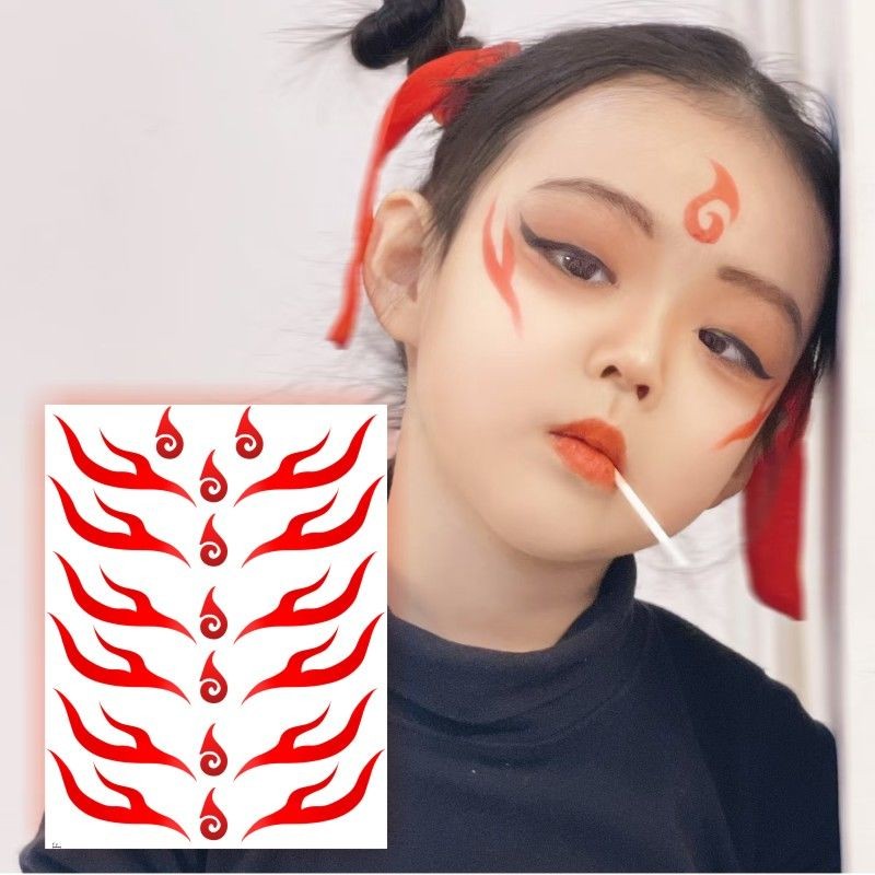 Nezha Forehead Eyebrow Center Demon Child Advent Children Tattoo ...