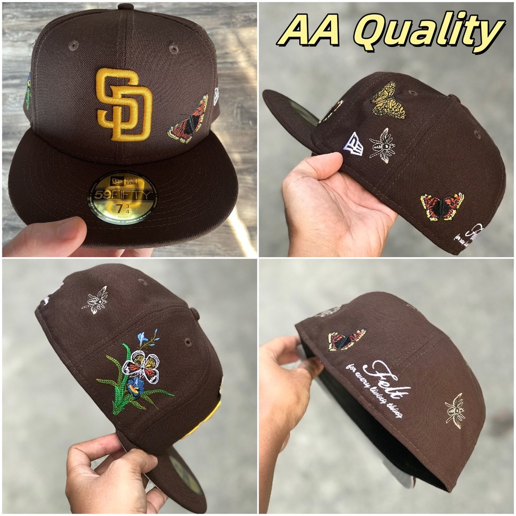 F.E0L.T X MLB San Diego Padres Brown Fitted Hat Advanced Butterfly ...