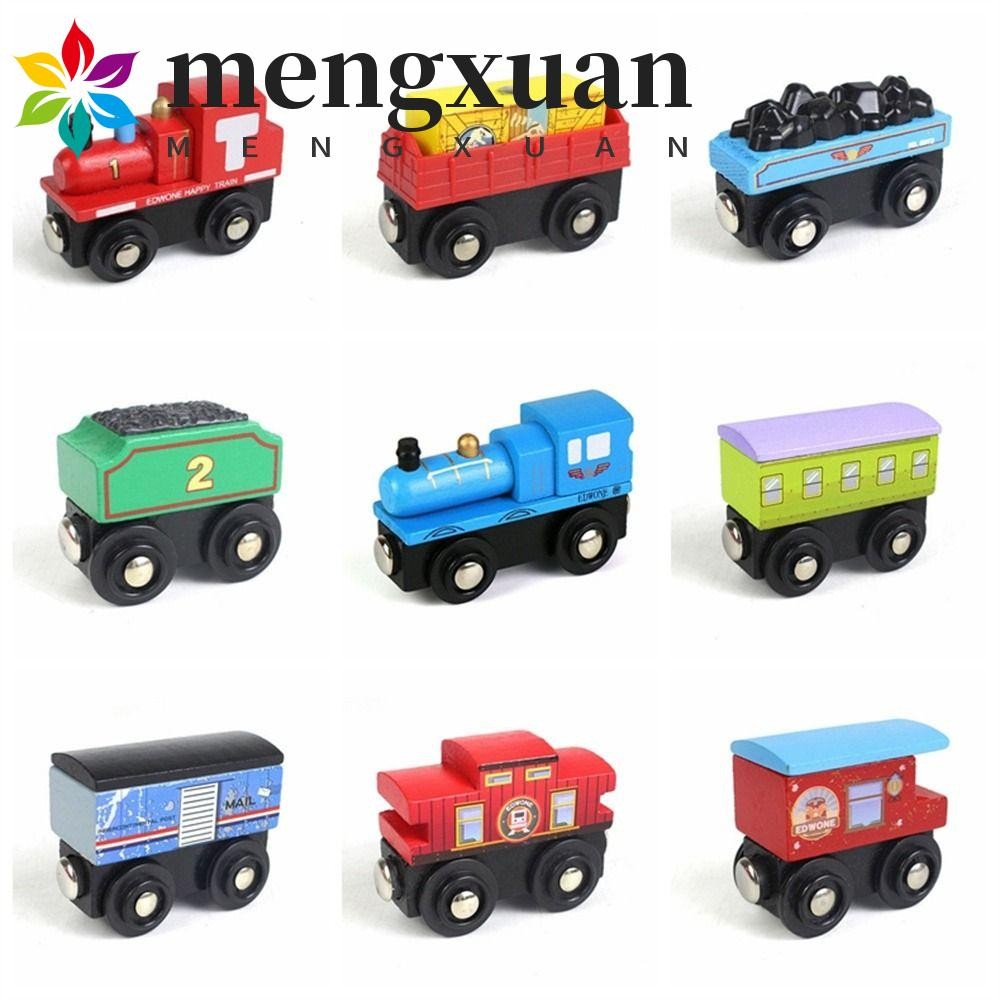 MENGXUAN Magnetic Train Toys, Wooden Locomotive Railway Tracks Train ...