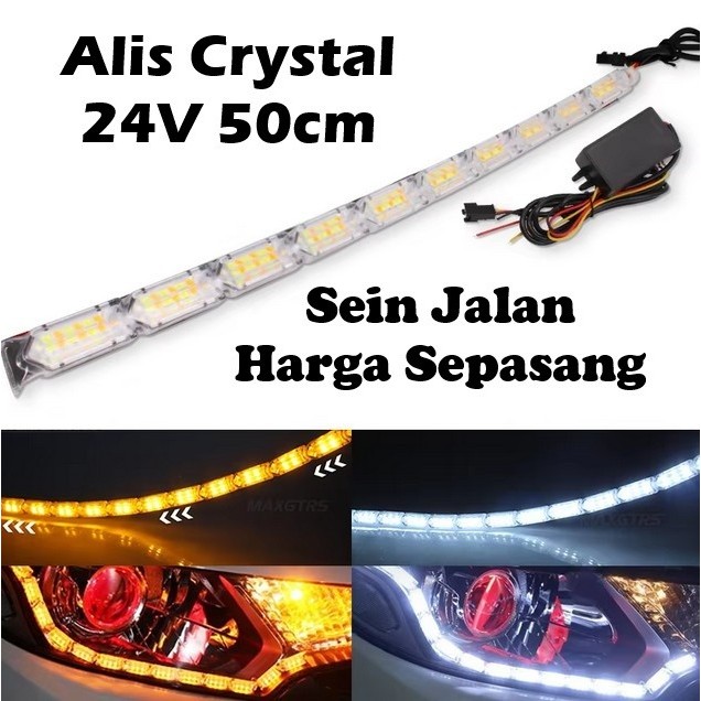 24V 50cm crystal EYE LED DRL lights truck bus crystal trim 24 Volt ...