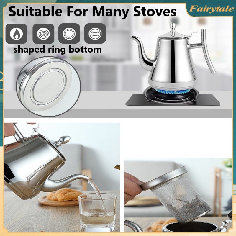 1l/1.5l Kitchen Stainless Steel Tea Pot With Infuser Coffee Pot ...