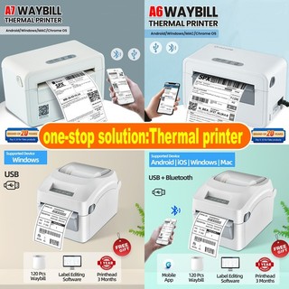 A6 A7 Thermal Printer Waybill Barcode Shipping USB Bluetooth Android ...