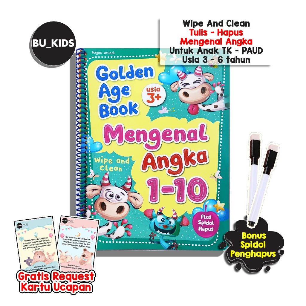 Wipe And Clean Book: Getting to Know Numbers 1 - 10 for Kindergarten ...