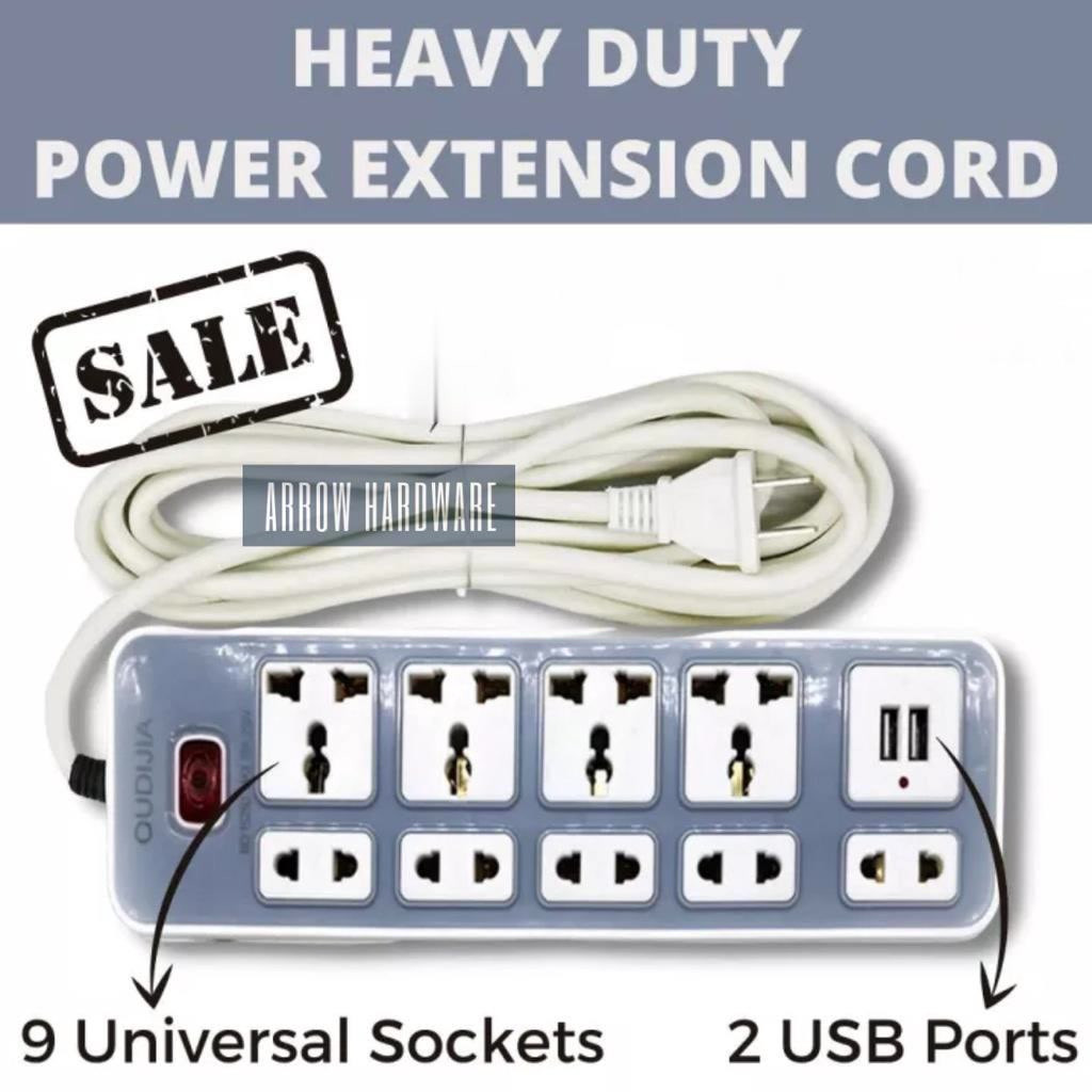 Heavy Duty Extension Cord With Multiple Universal Socket and 2 USB Port ...
